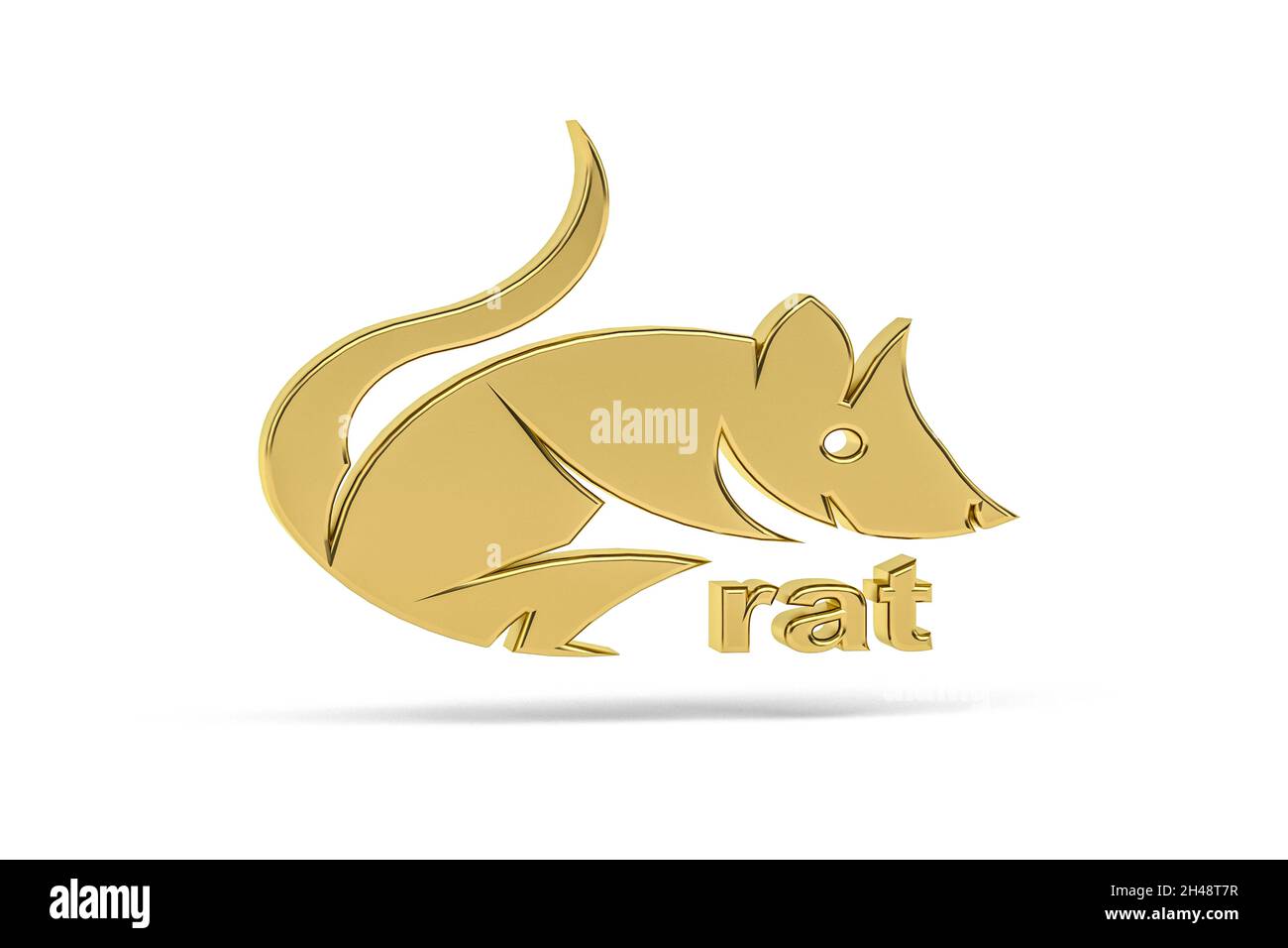 Golden 3d rat icon isolated on white background - 3D render Stock Photo ...