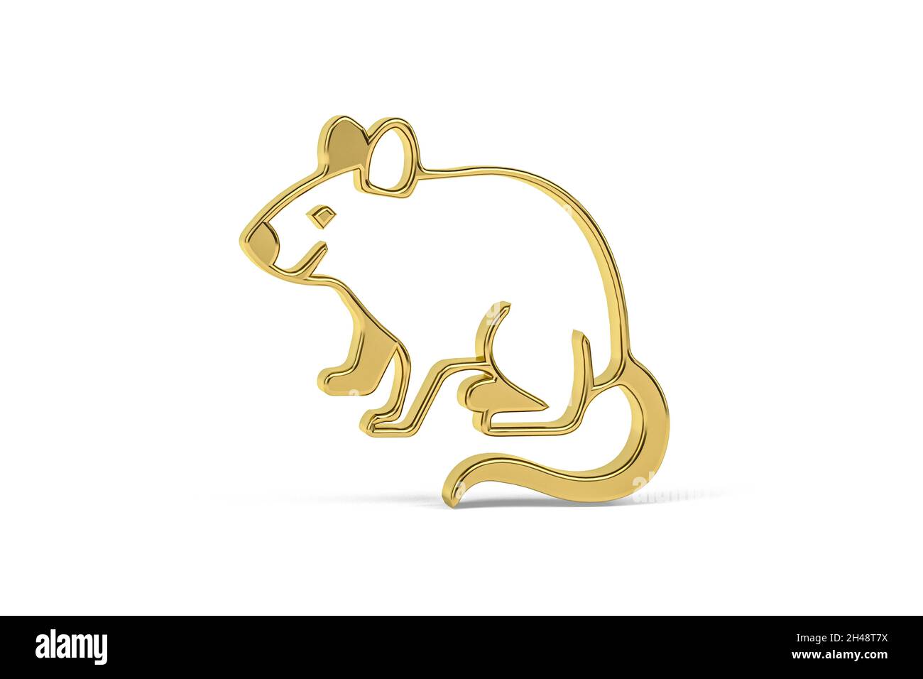 Golden 3d rat icon isolated on white background - 3D render Stock Photo ...