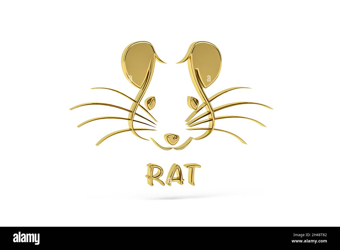 Golden 3d rat icon isolated on white background - 3D render Stock Photo ...