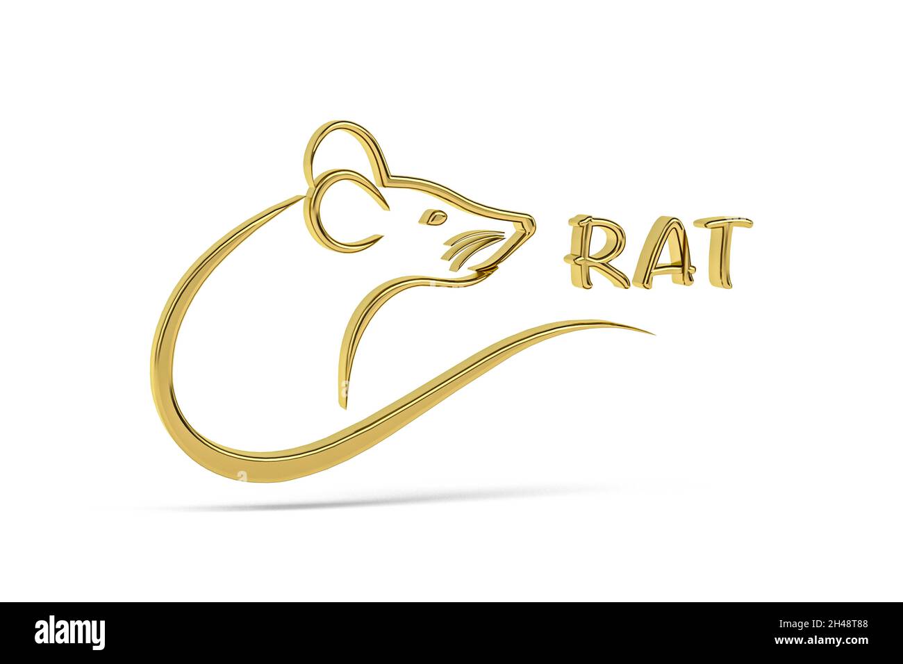 Golden 3d rat icon isolated on white background - 3D render Stock Photo ...