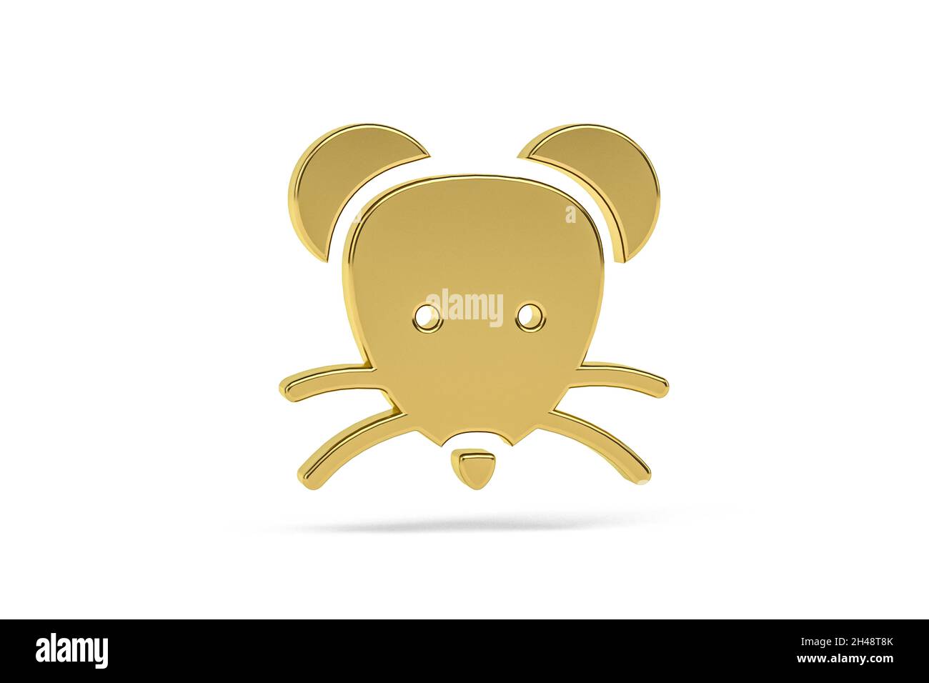 Golden 3d rat icon isolated on white background - 3D render Stock Photo ...