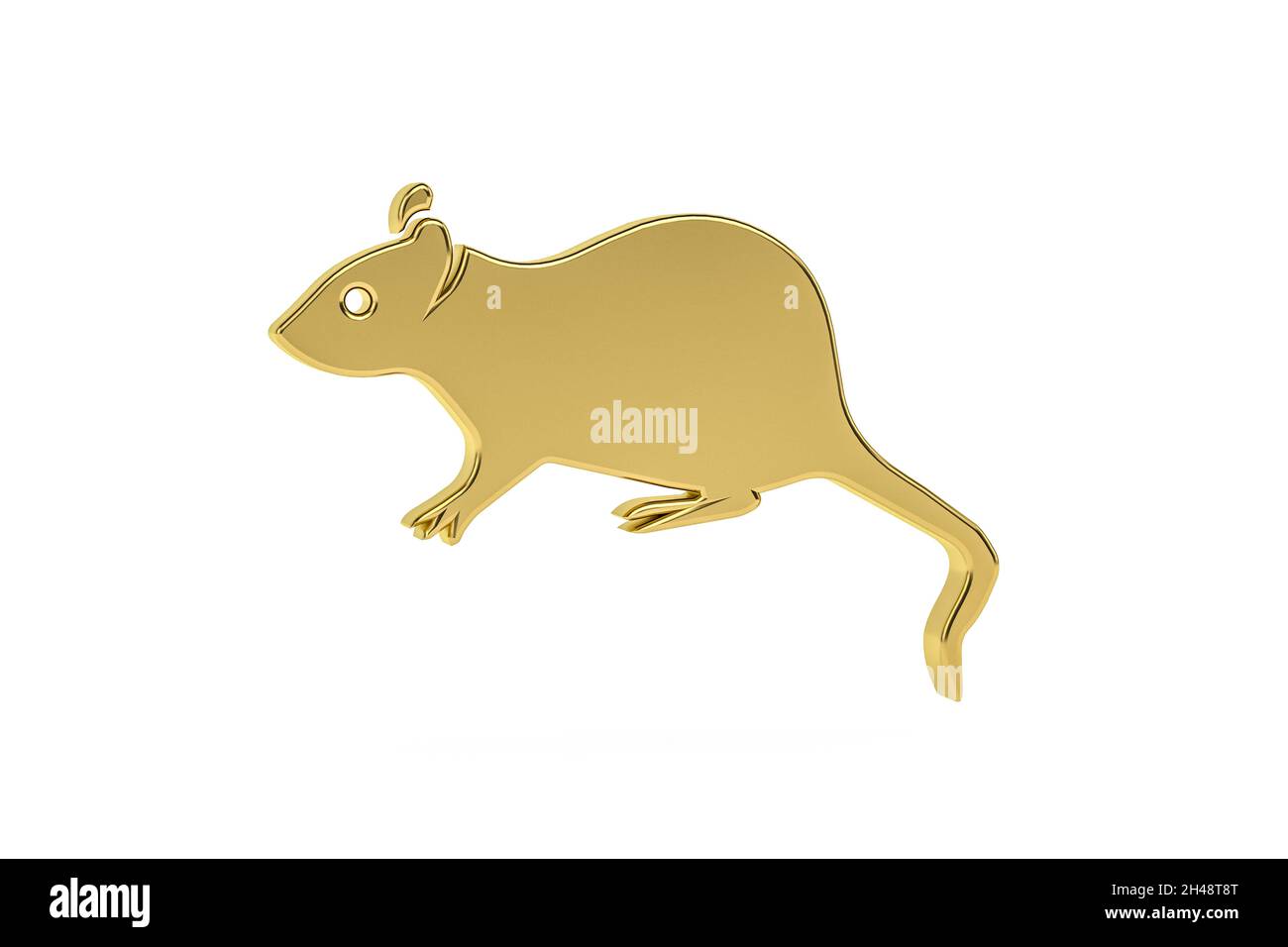 Golden 3d rat icon isolated on white background - 3D render Stock Photo ...