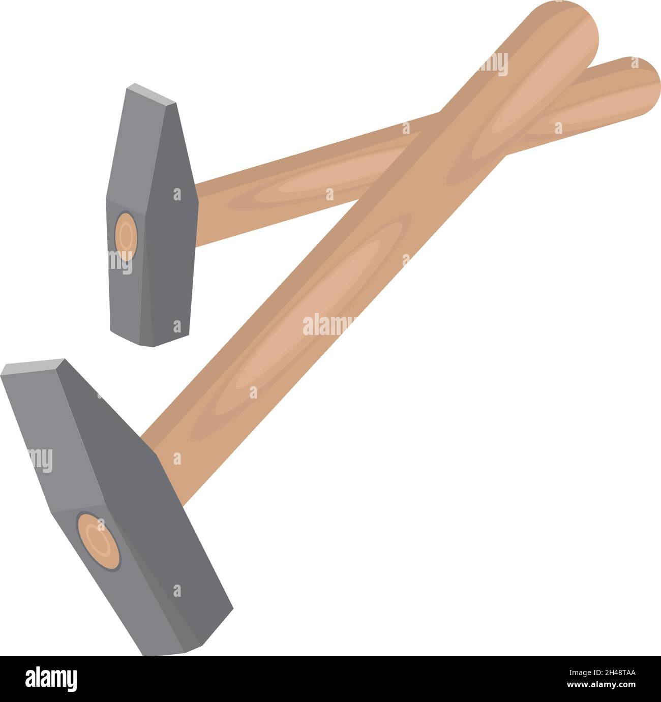 Wooden hammer, illustration, vector on a white background Stock Vector ...