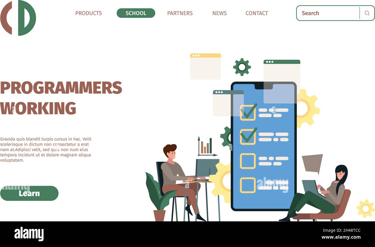 Programmers landing. Digital designers working on laptop coders writing ... Programmers landing. Digital designers working on laptop coders writing ...