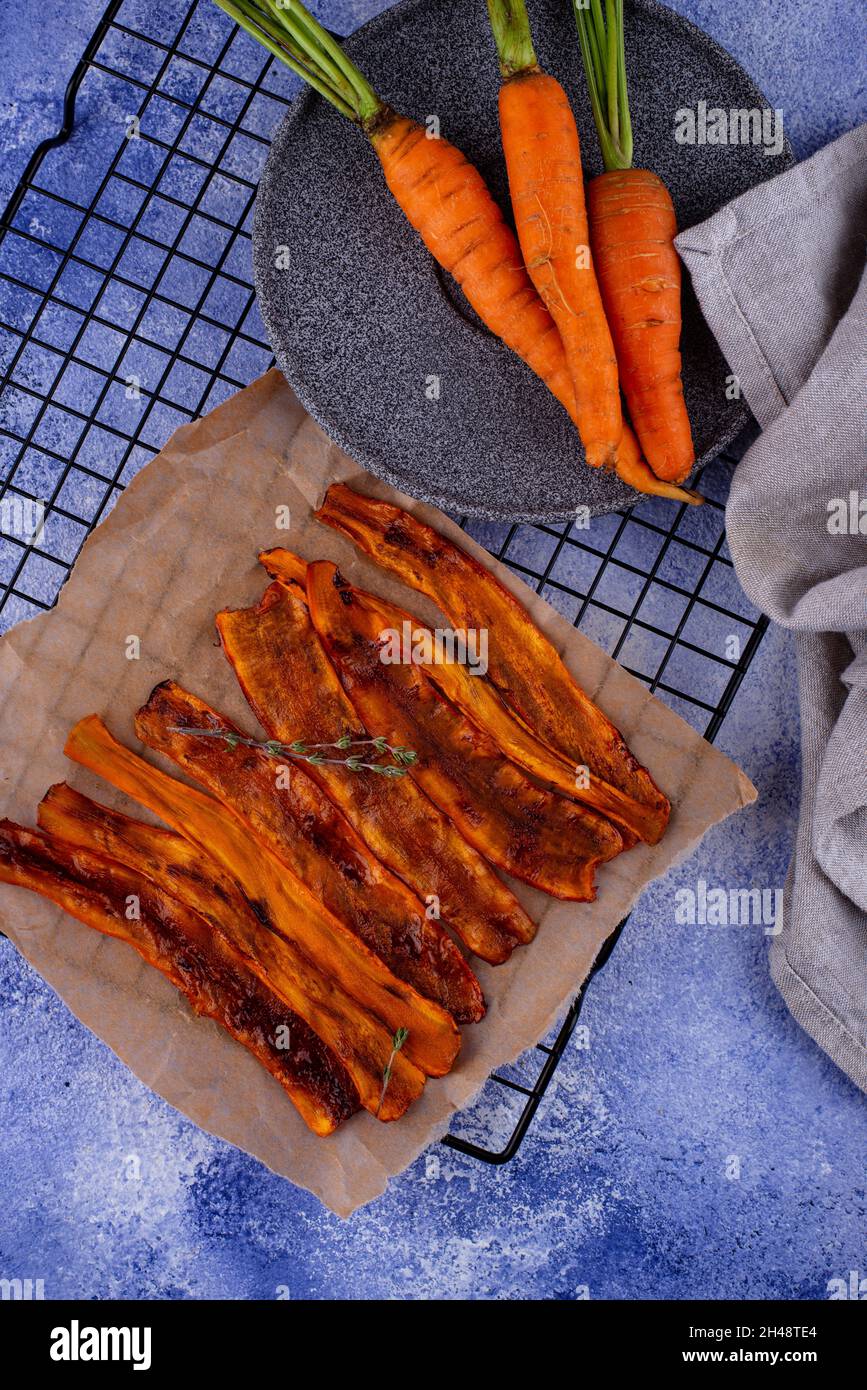 Plant based vegetarian bacon from carrot Stock Photo - Alamy