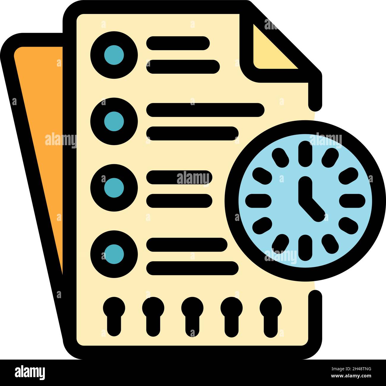 Time syllabus icon. Outline time syllabus vector icon color flat ...