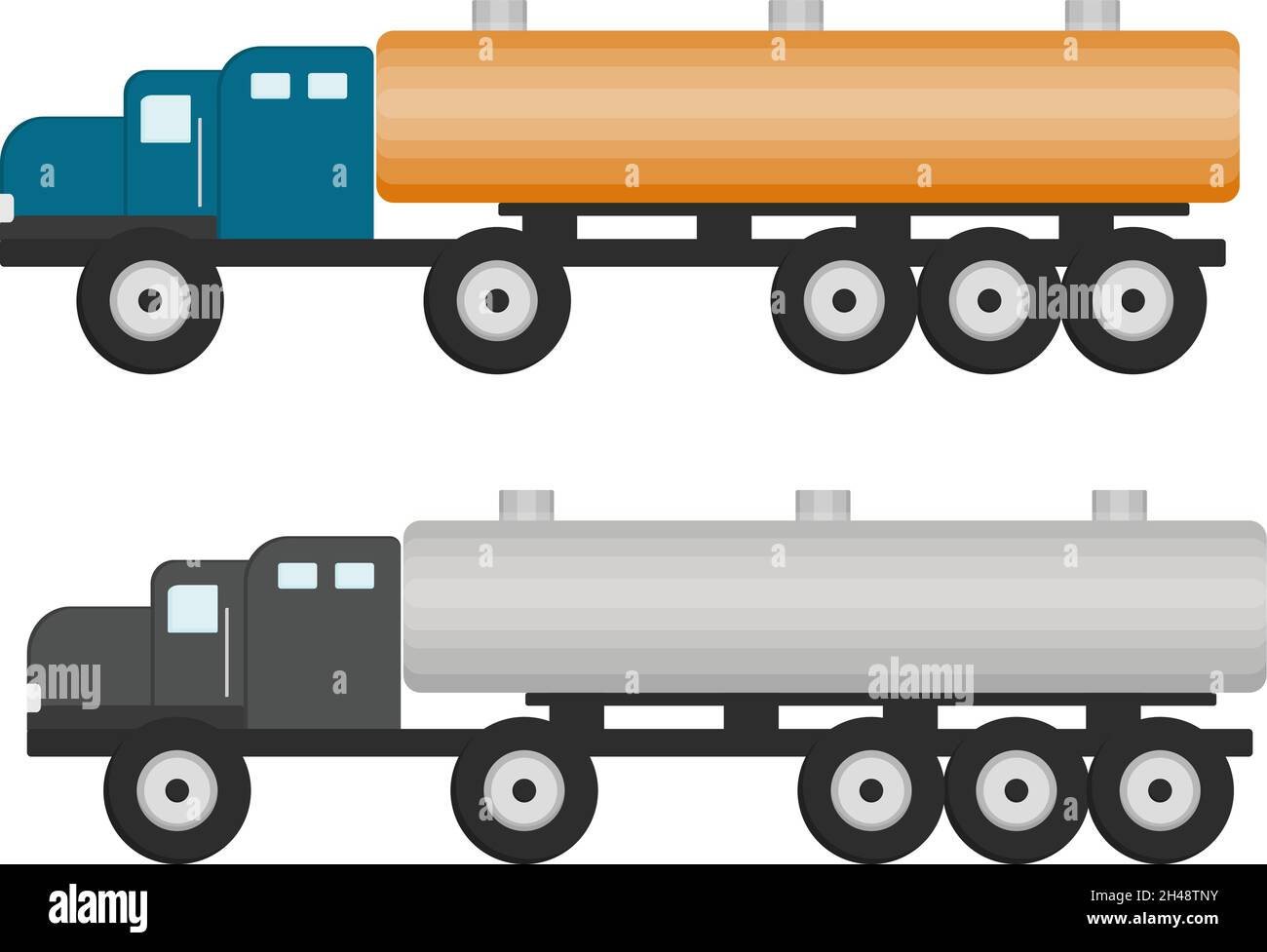 Fuel trucks, illustration, vector on a white background Stock Vector ...