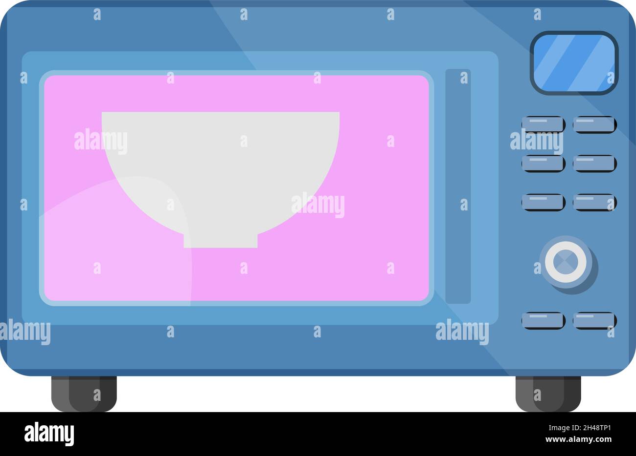 Blue microwave, illustration, vector on a white background Stock Vector ...