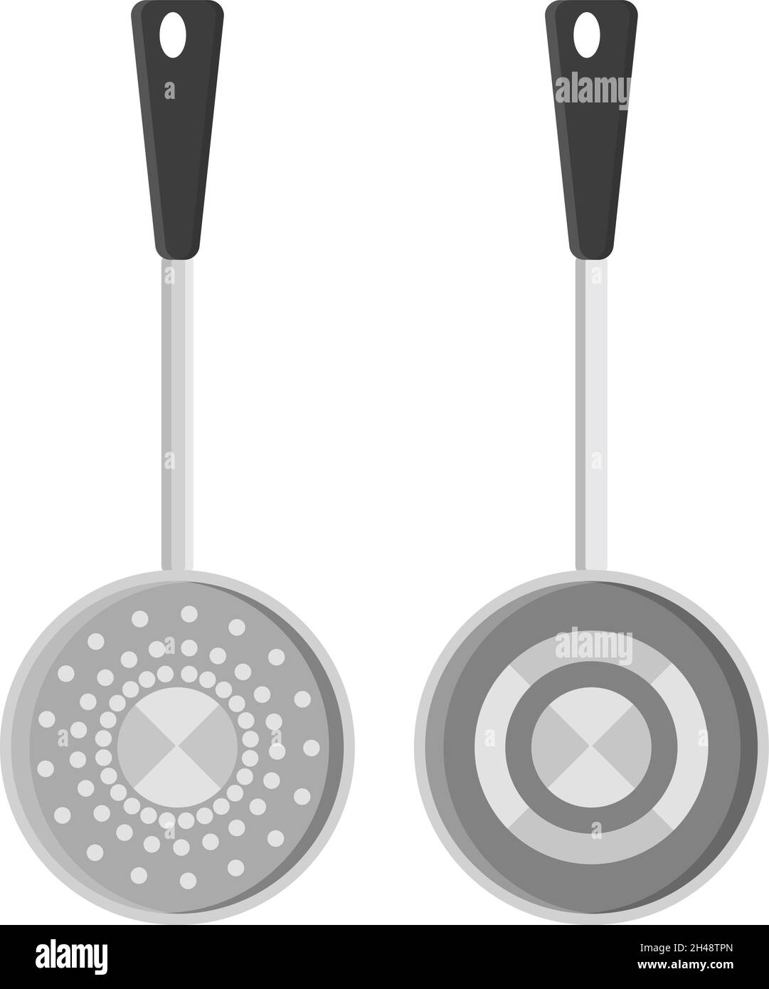 Frying pans, illustration, vector on a white background Stock Vector ...