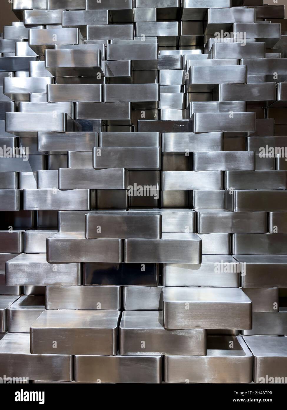 Pile of faceted steel blocks background - full frame close-up Stock ...