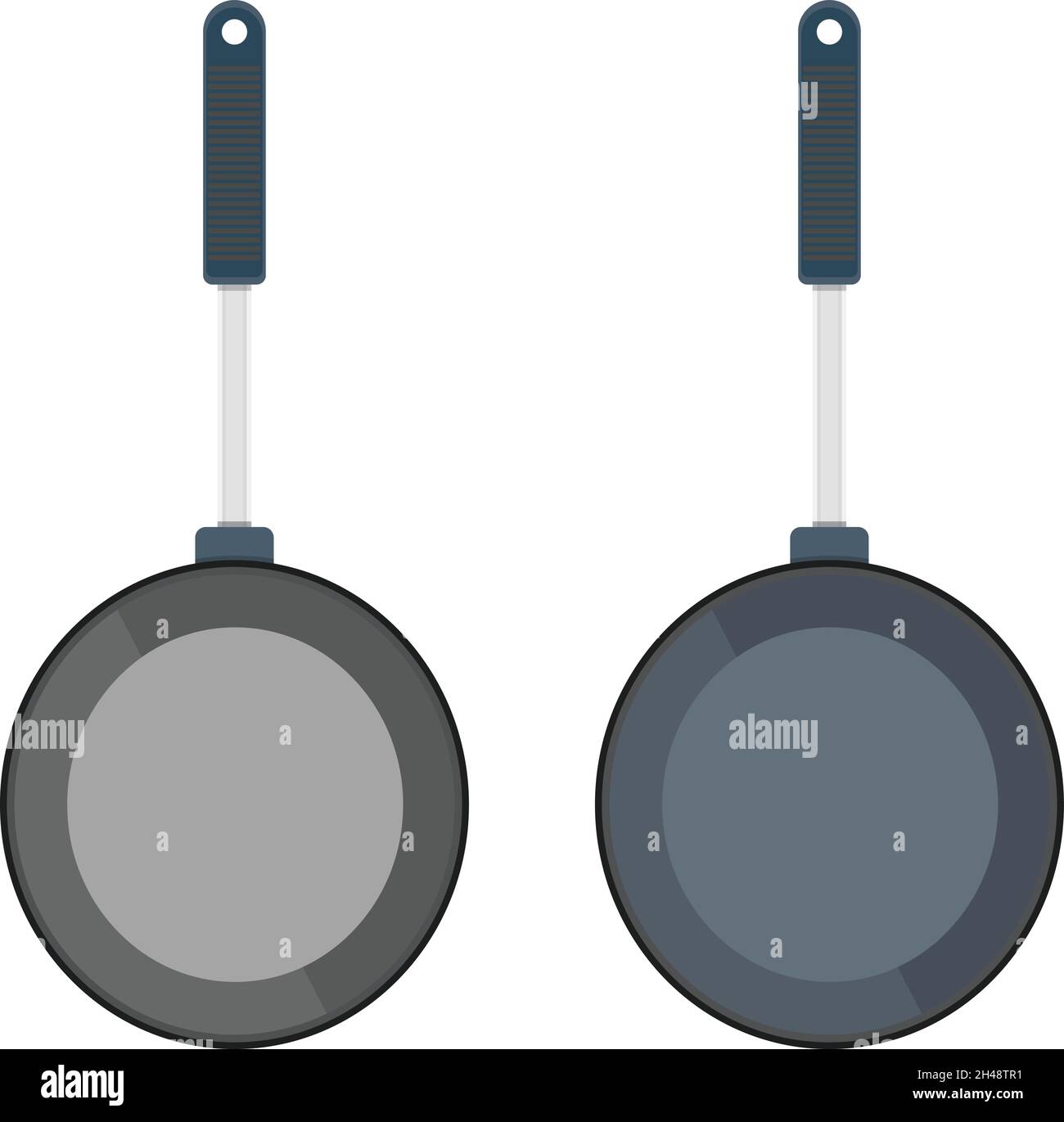 Frying pan hanging, illustration, vector on a white background Stock ...