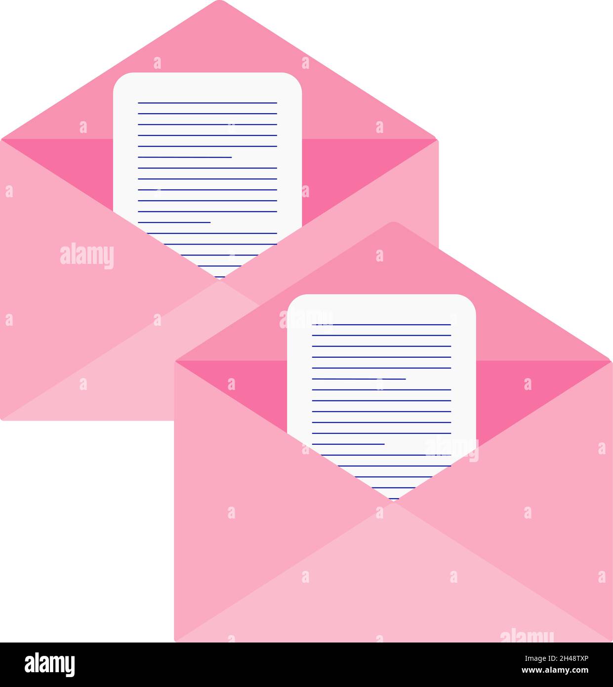 Pink envelope, illustration, vector on a white background Stock Vector ...