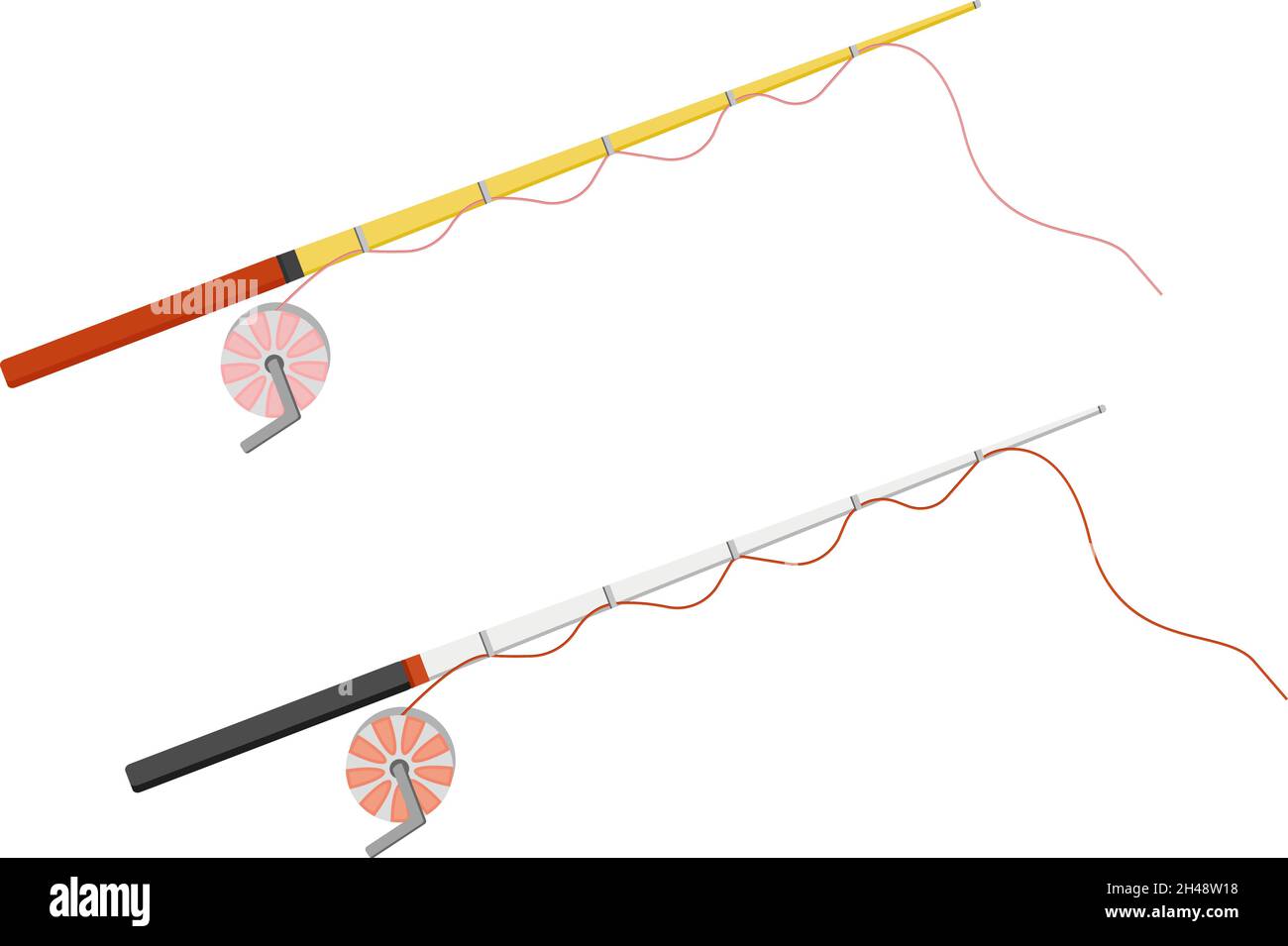 Fishing rode, illustration, vector on a white background Stock Vector ...
