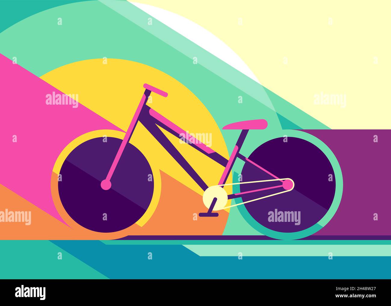 Banner with road bike. Placard design in flat style Stock Vector Image ...