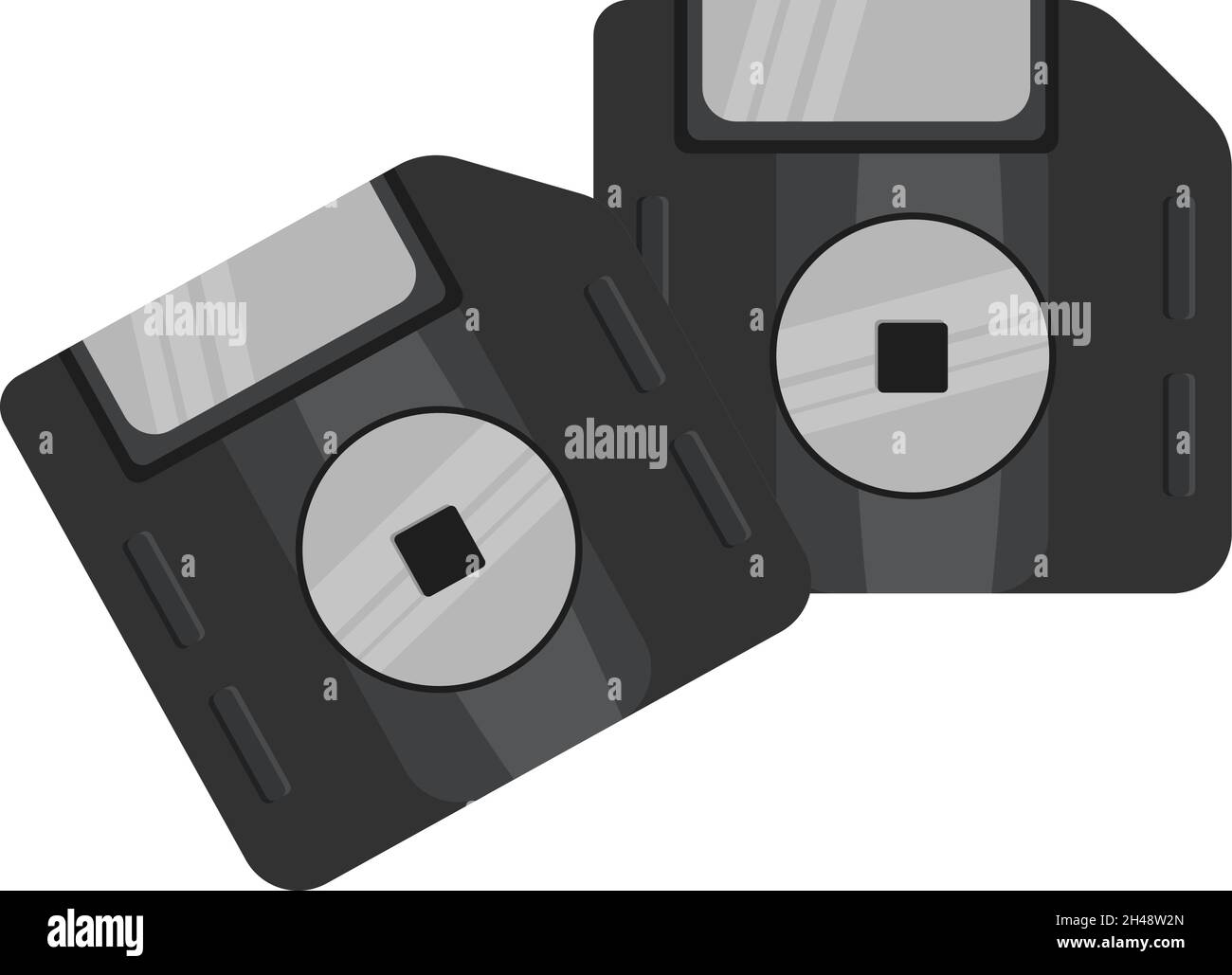 Two floppy disks, illustration, vector on a white background Stock ...
