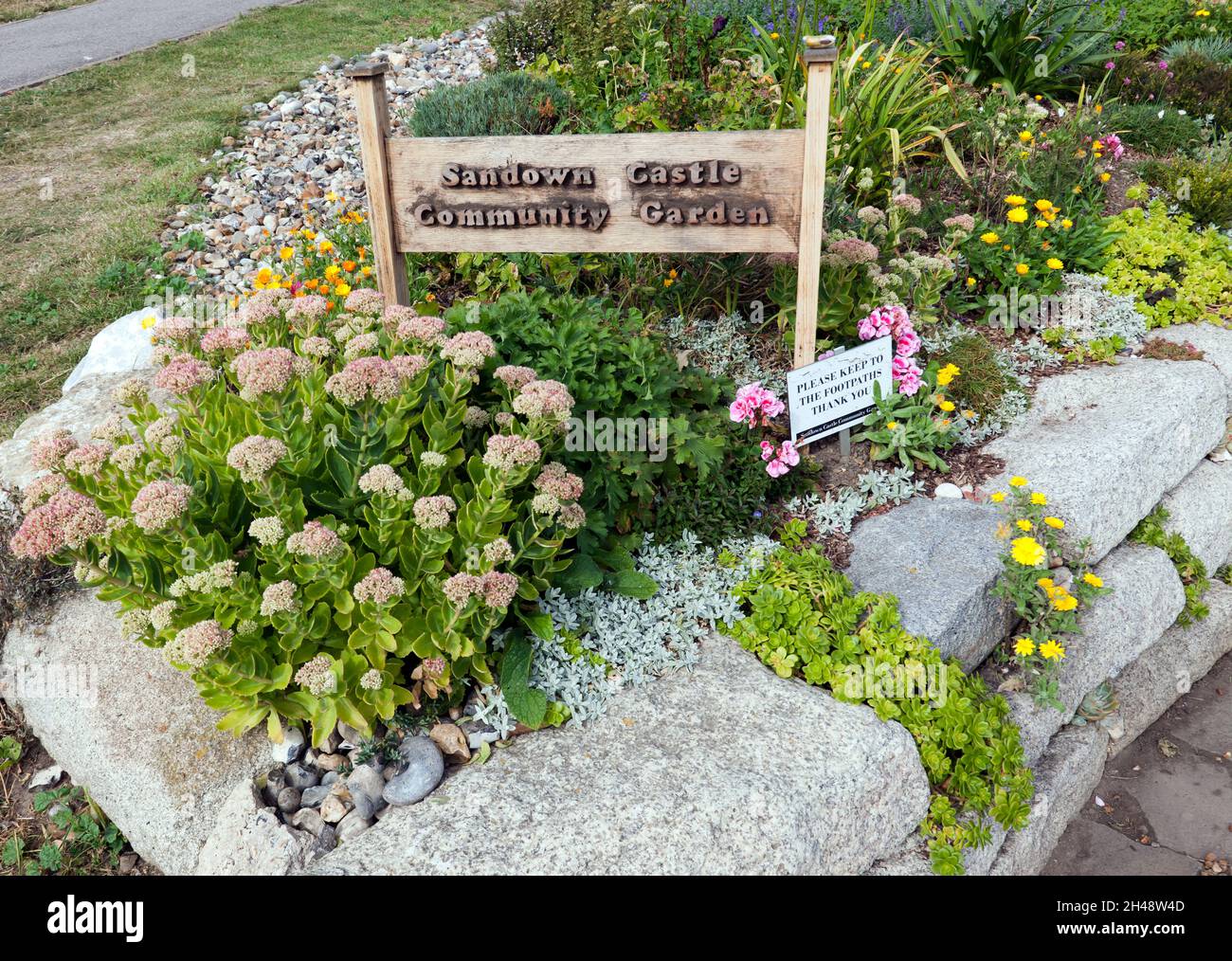 Sandown Castle Community Garden, Deal, Kent Stock Photo - Alamy