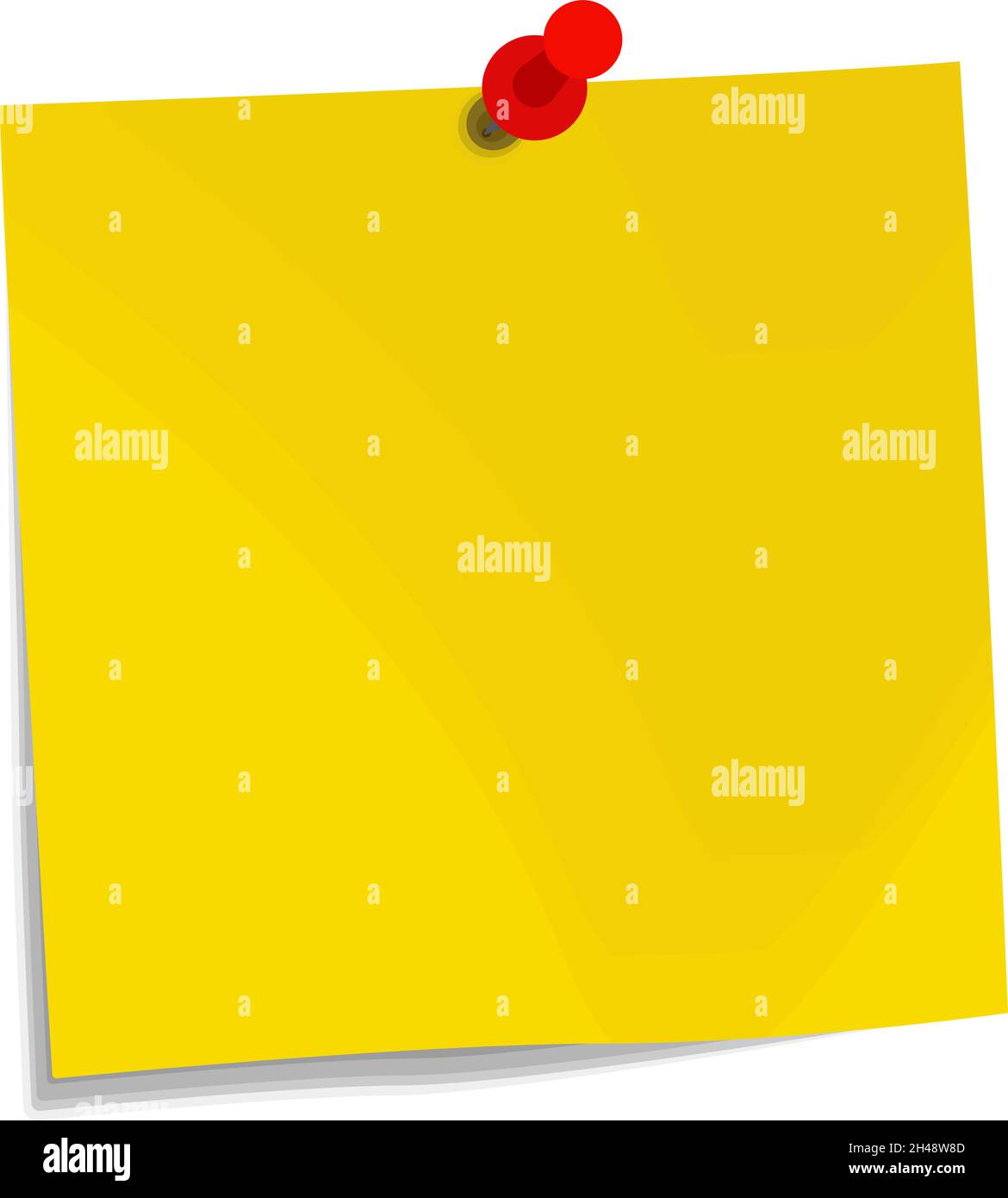 Paper with pin, illustration, vector on a white background Stock Vector ...