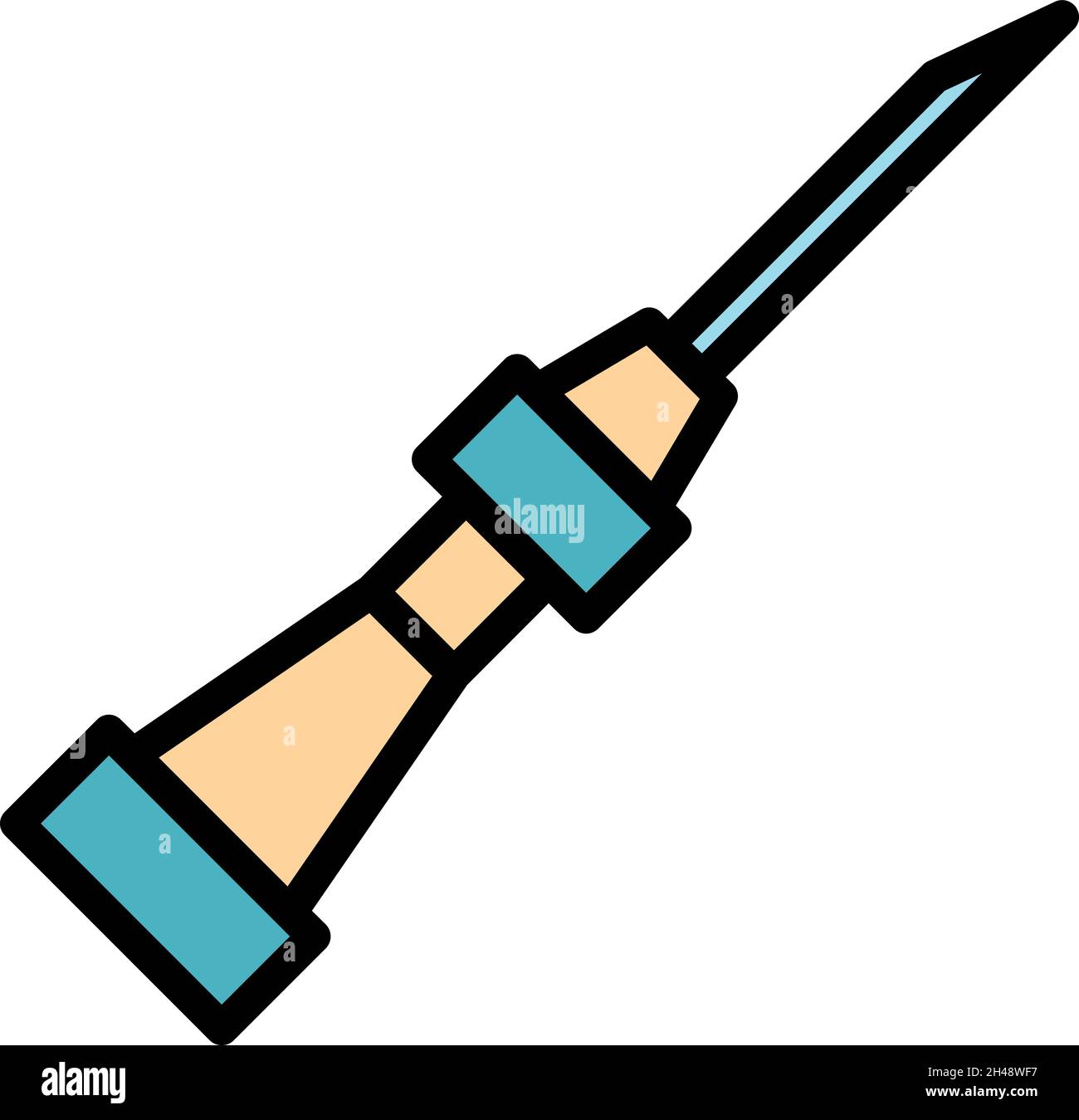 Clinical catheter icon. Outline clinical catheter vector icon color ...