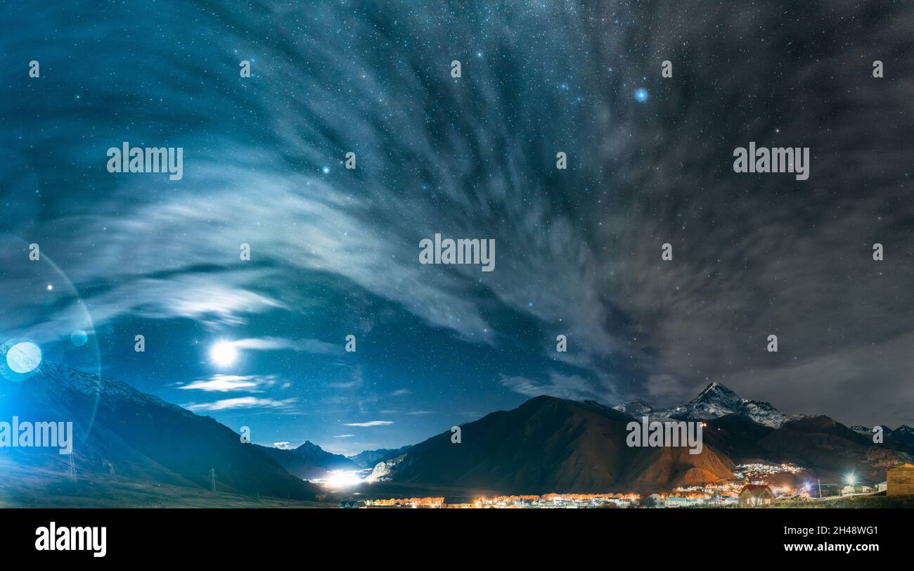 Stepantsminda georgia night starry hi-res stock photography and images ...