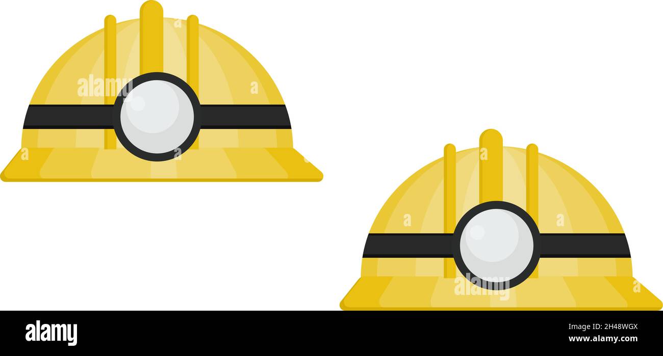 Helmet with light, illustration, vector on a white background Stock ...