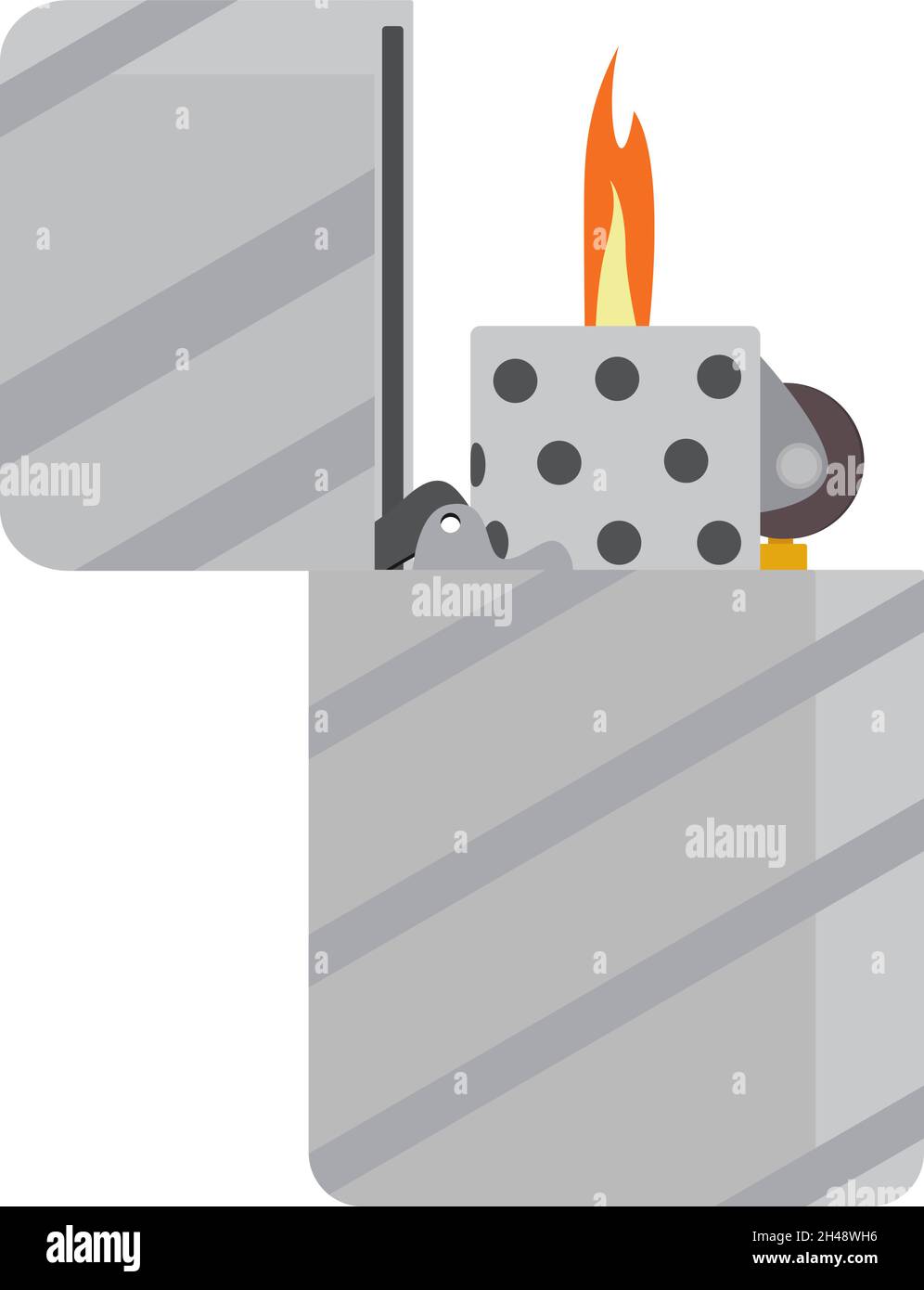 Zippo lighter, illustration, vector on a white background Stock Vector ...