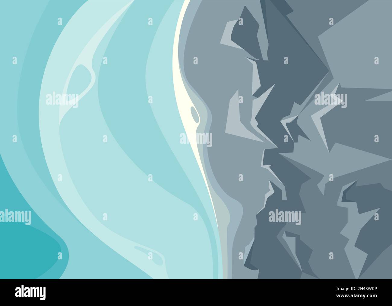 Landscape rocks water in Stock Vector Images - Alamy