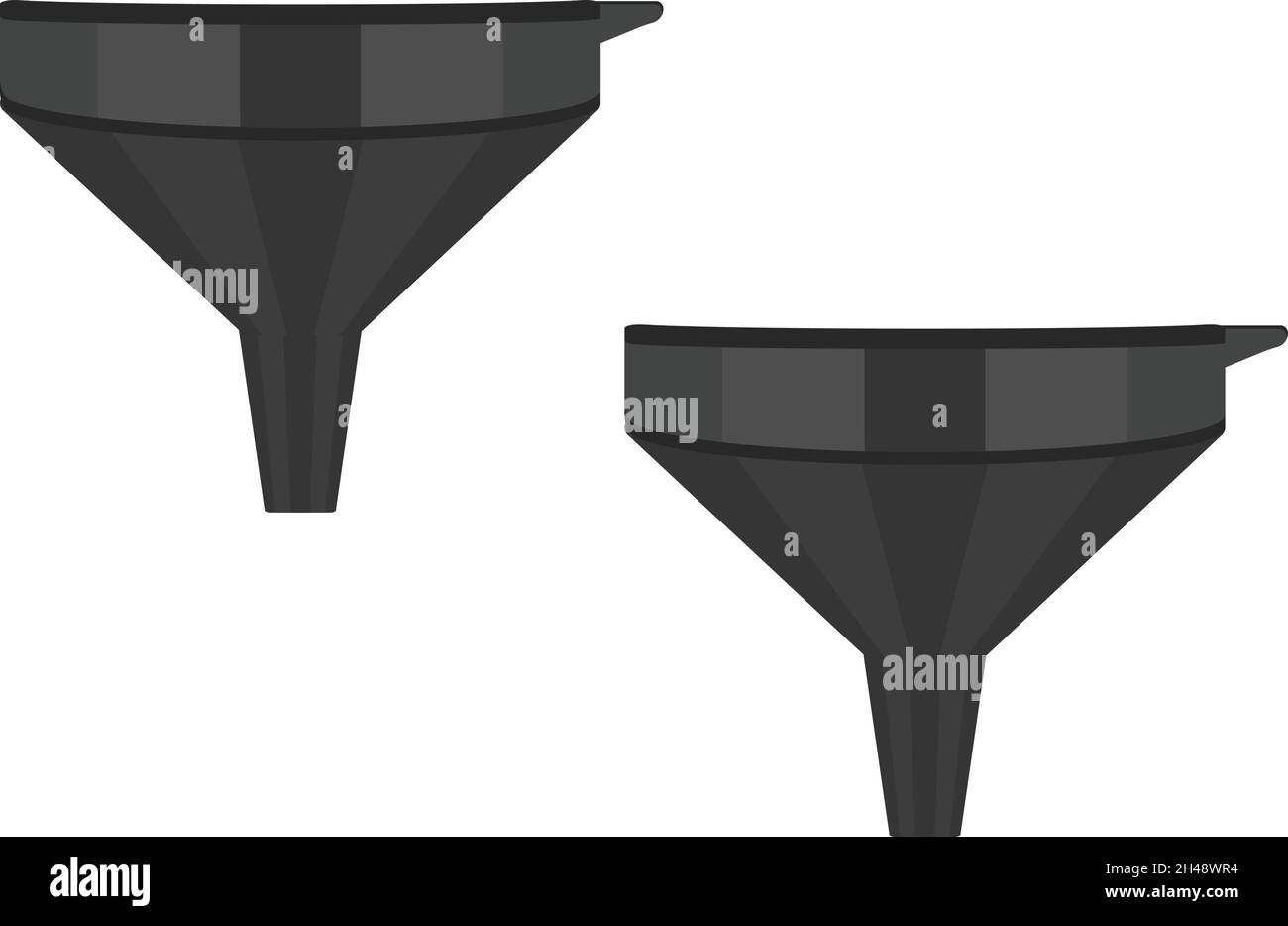 Black funnel, illustration, vector on a white background Stock Vector ...