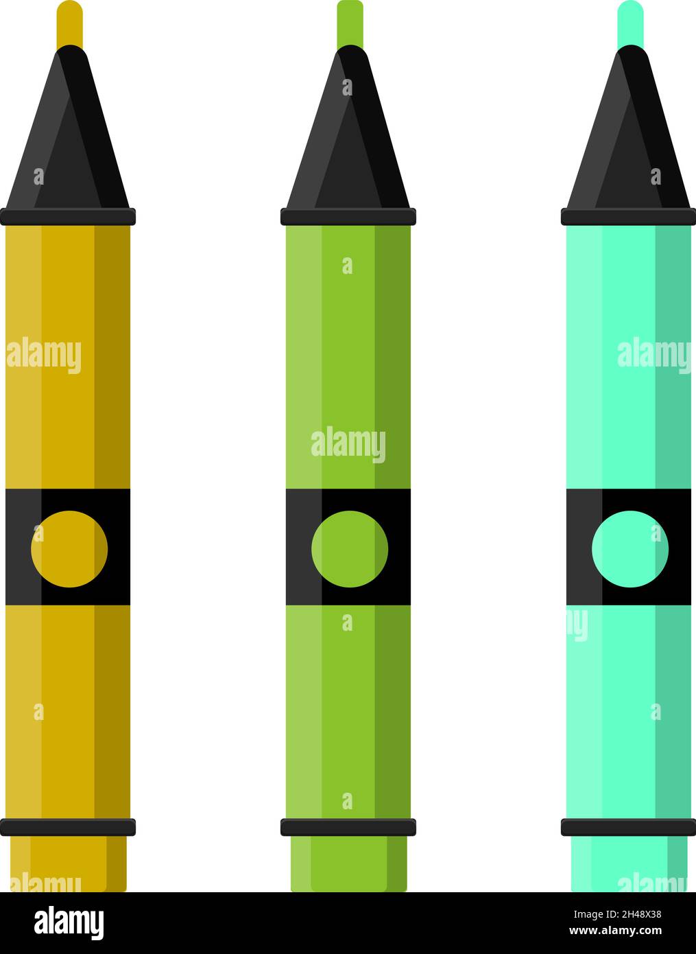 Colorful markers, illustration, vector on a white background Stock ...
