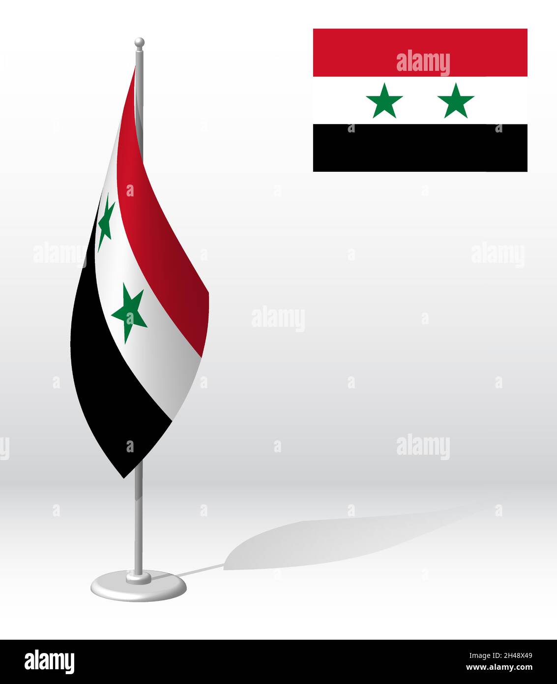SYRIA flag on flagpole for registration of solemn event, meeting ...