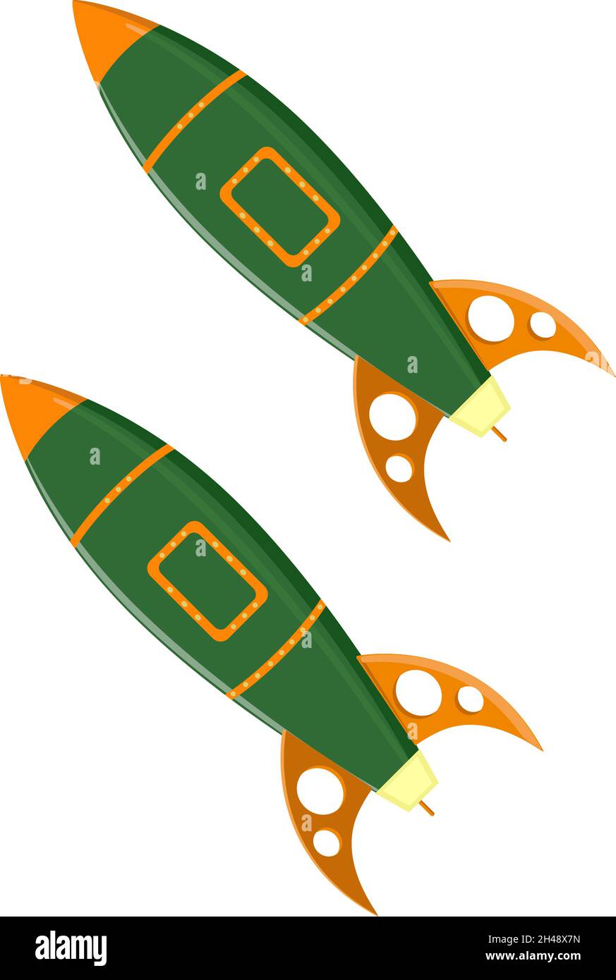 Green rocket, illustration, vector on a white background Stock Vector ...