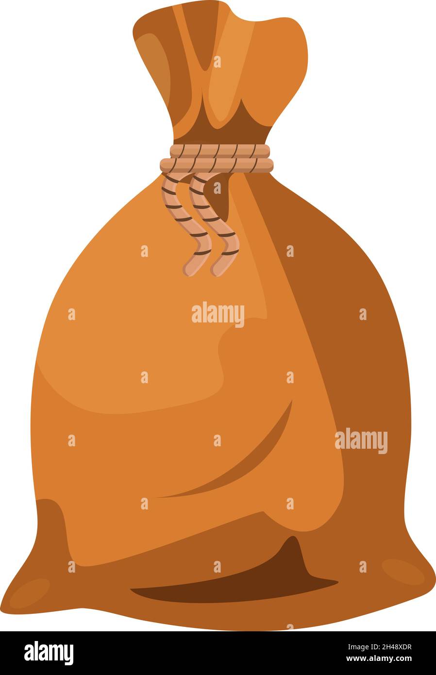 Sack with rope, illustration, vector on a white background Stock Vector ...