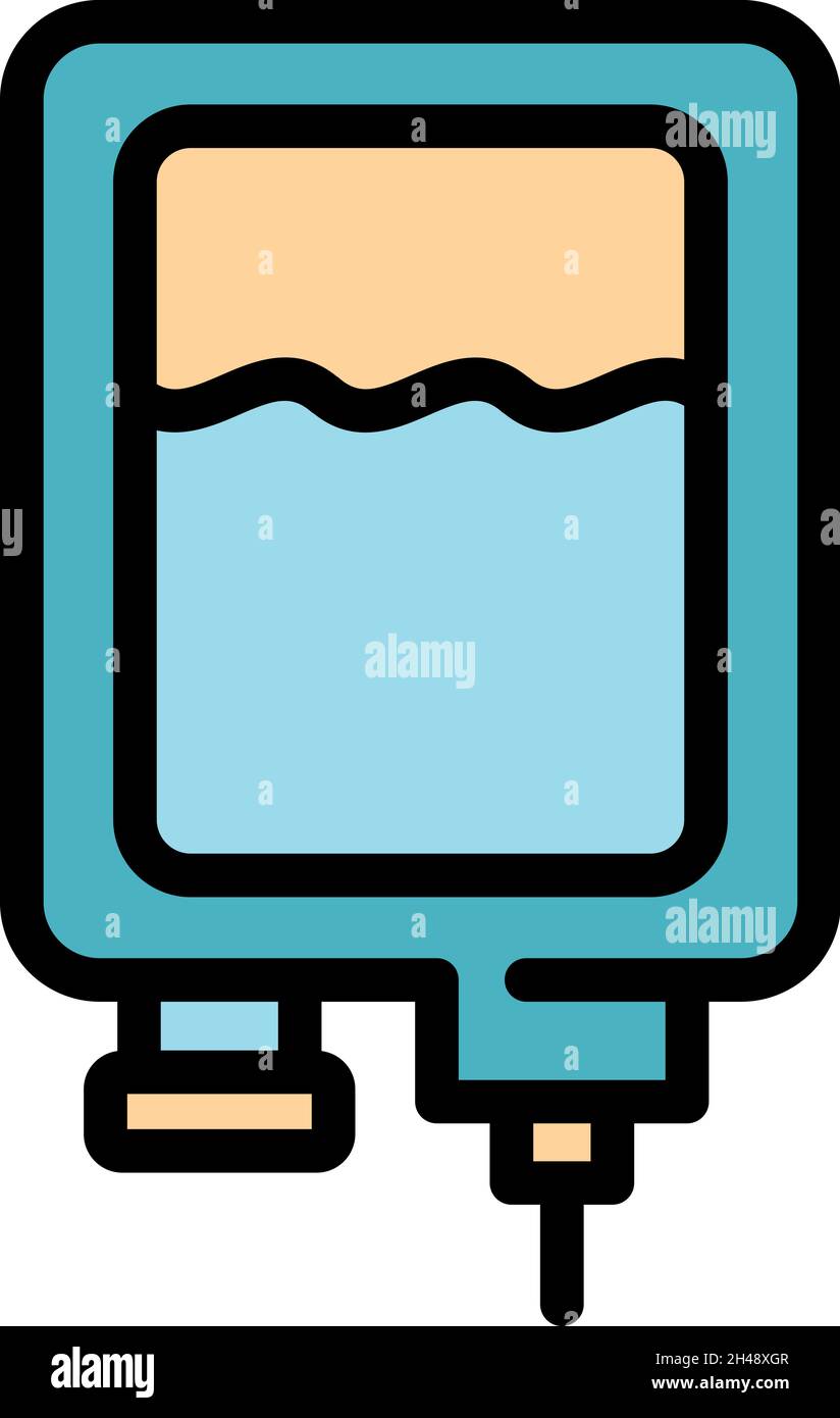 Medical drop icon. Outline medical drop vector icon color flat isolated ...