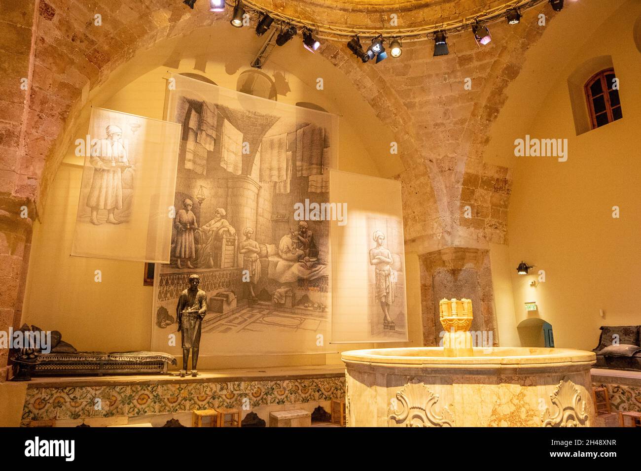 Interior of the reconstituted 18th century Turkish Hamam al Pasha [al ...