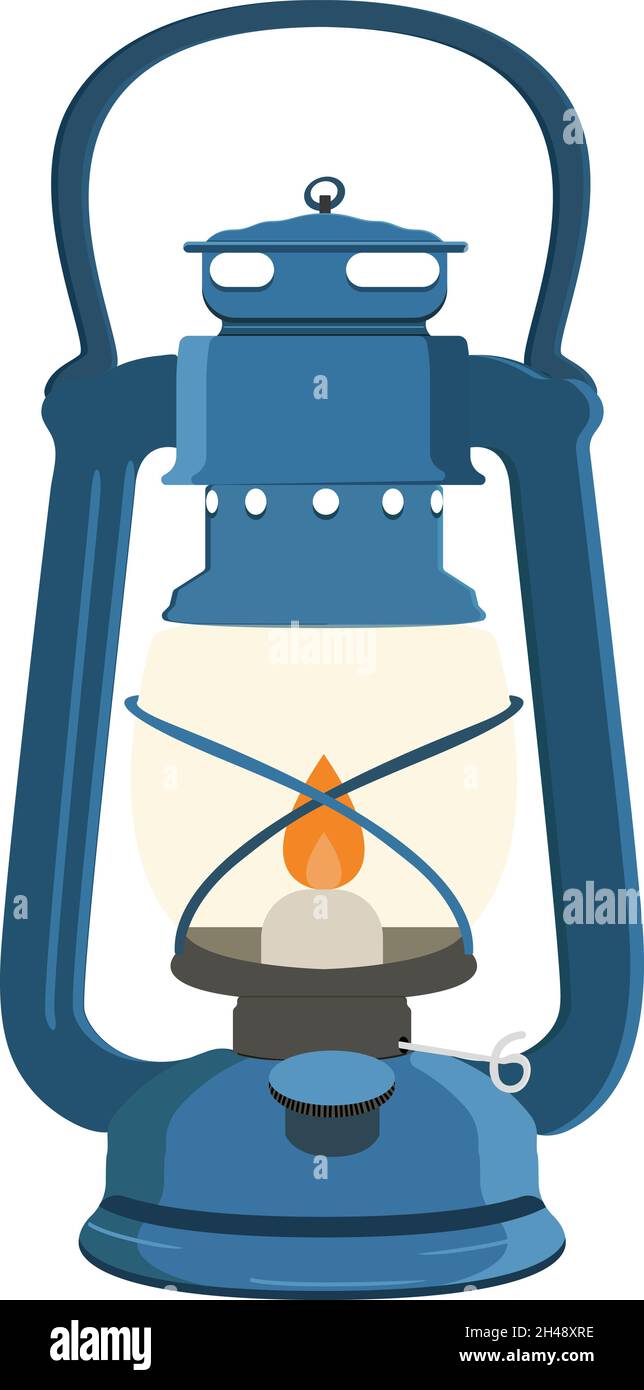 Oil lamp, illustration, vector on a white background Stock Vector Image ...