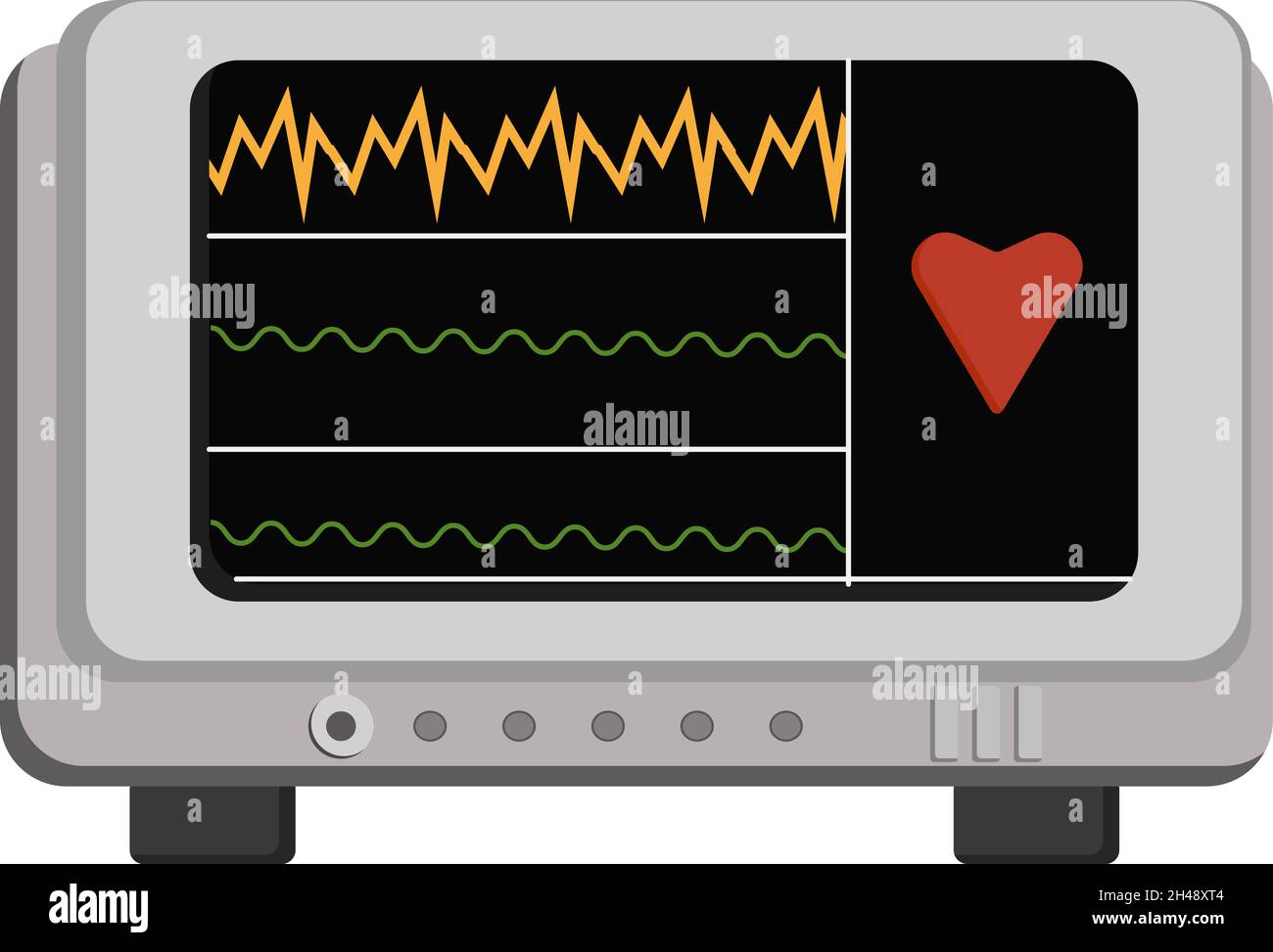 Heart rate monitor, illustration, vector on a white background Stock ...