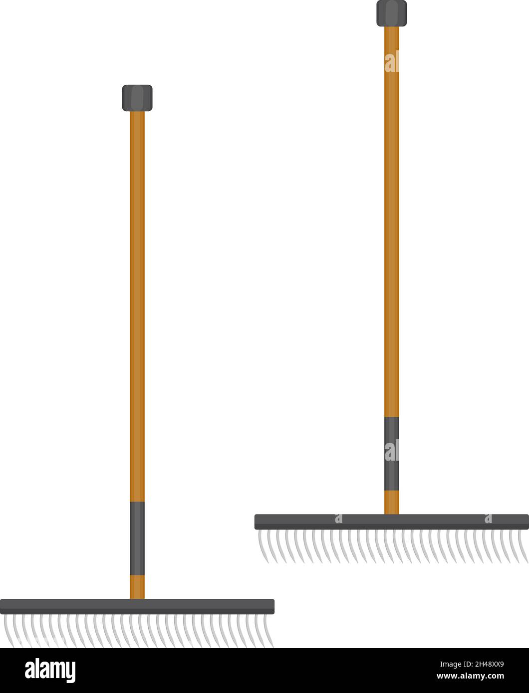 Lawn rake, illustration, vector on a white background Stock Vector ...