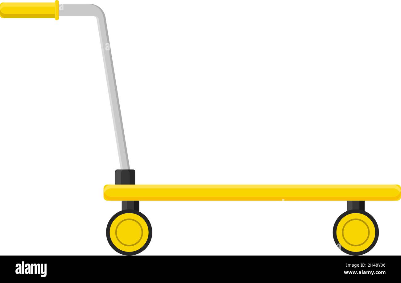 Platform trolley, illustration, vector on a white background Stock ...