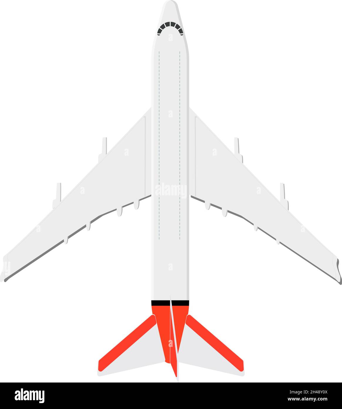 Big plane flying, illustration, vector on a white background Stock ...