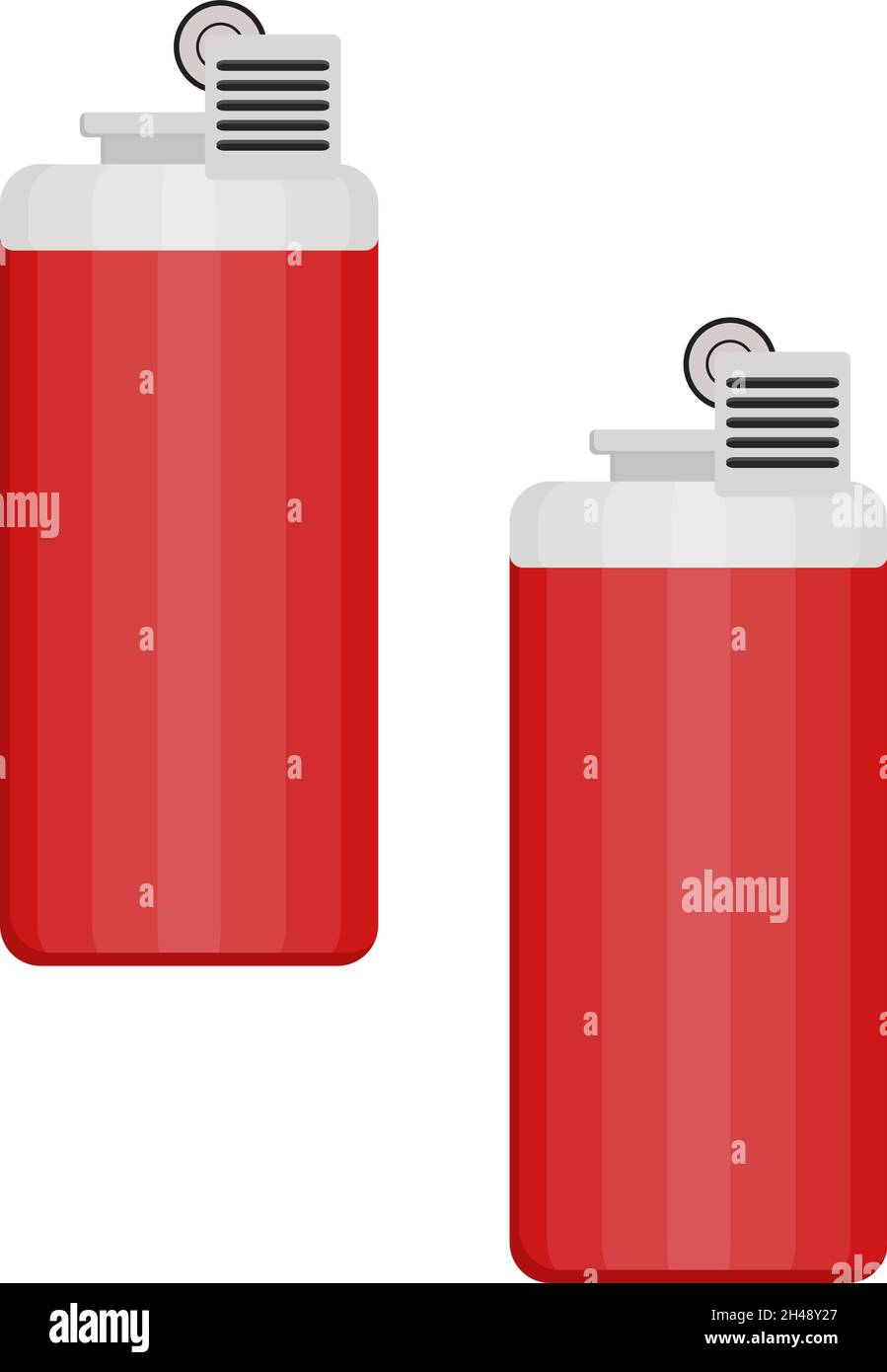 Red lighter, illustration, vector on a white background Stock Vector ...