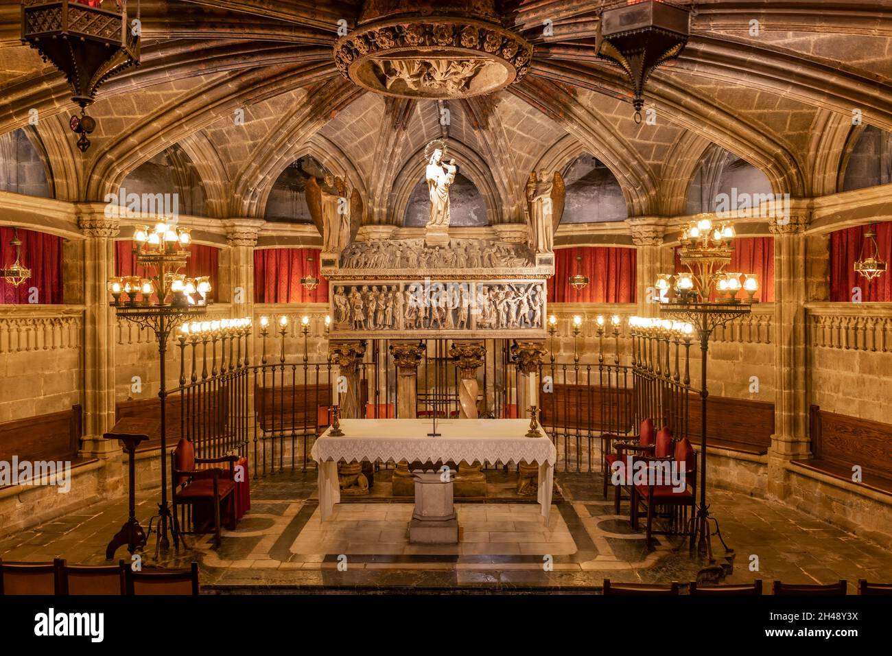 Barcelona, Spain - September 19, 2021: Crypt and Sepulchre of Santa ...