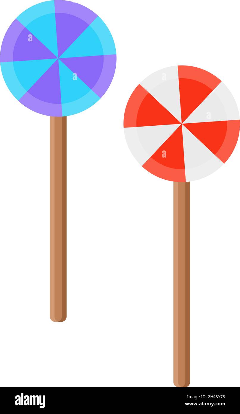 Lollipop candy, illustration, vector on a white background Stock Vector ...
