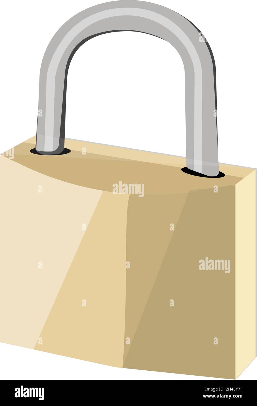 Padlock, illustration, vector on a white background Stock Vector Image ...