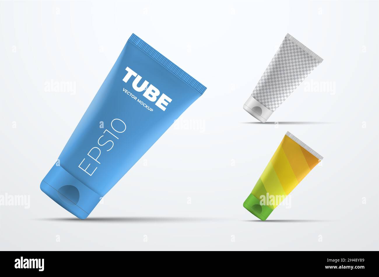 Mockup of vector realistic plastic tube for cream or liquid standing on ...
