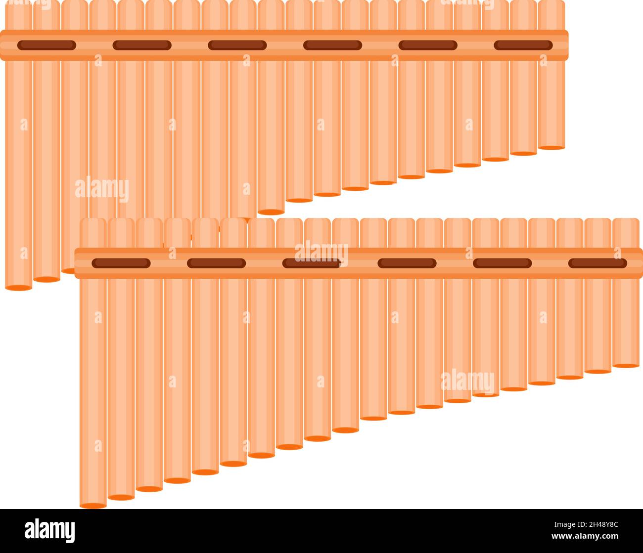 Pan flute, illustration, vector on a white background Stock Vector ...