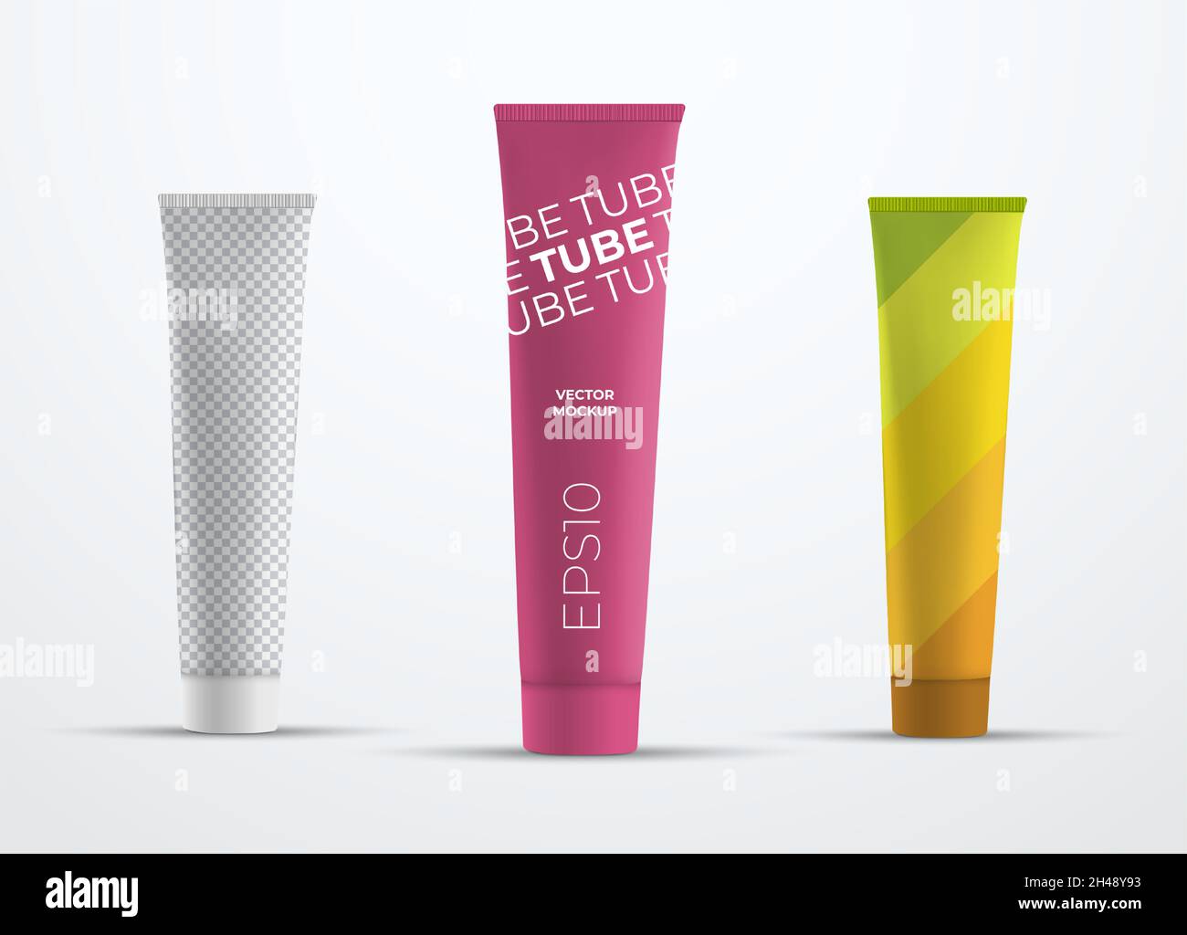 Vector mockup cosmetic tube with cap. Packaging template for ...
