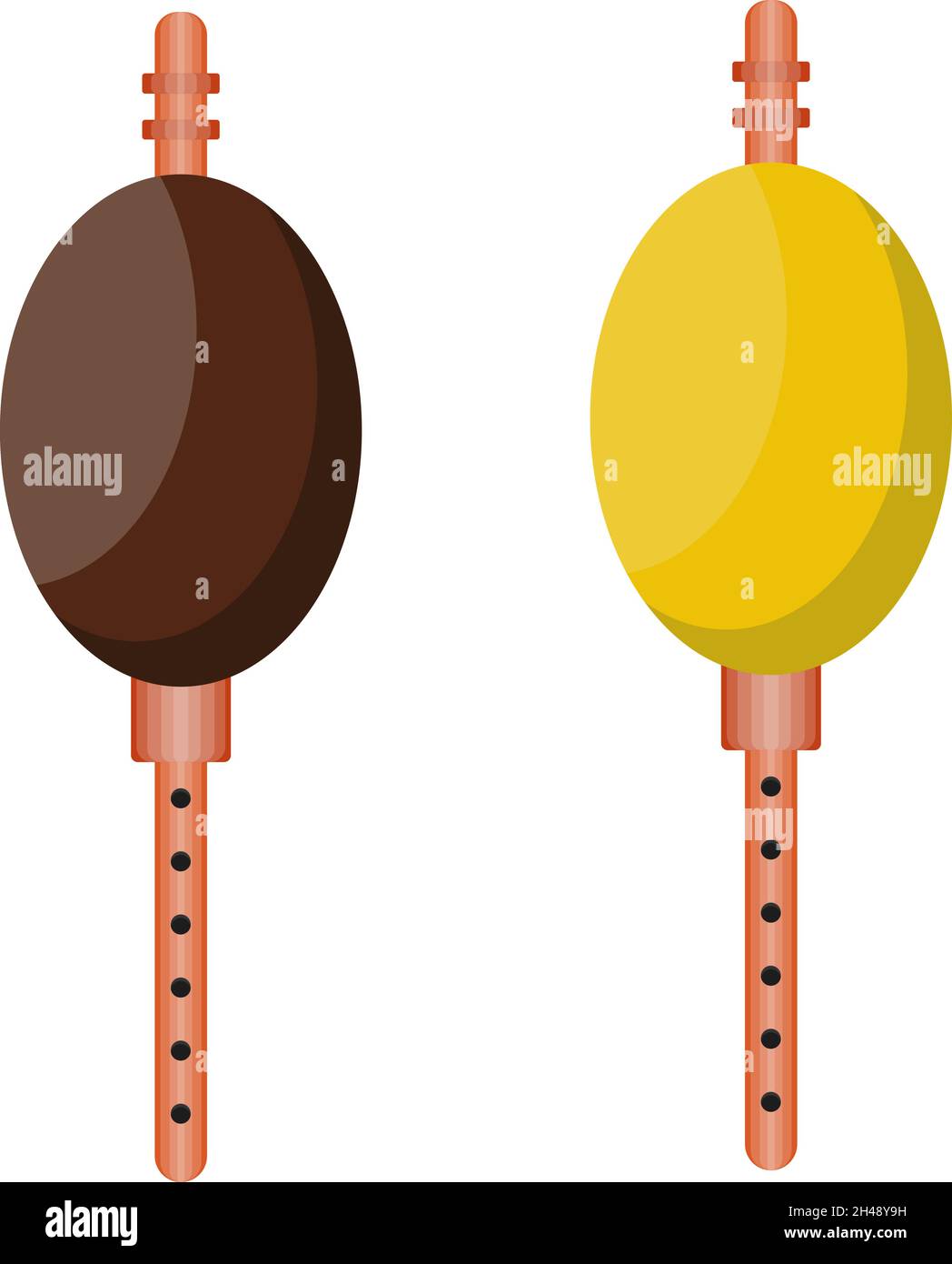 Snake flute instrument, illustration, vector on a white background ...