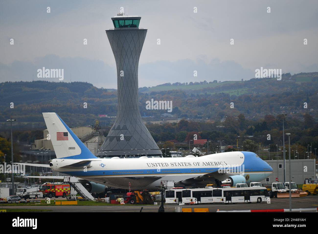Edinburgh Scotland, UK November 01 2021. Air Force One, the plane of ...