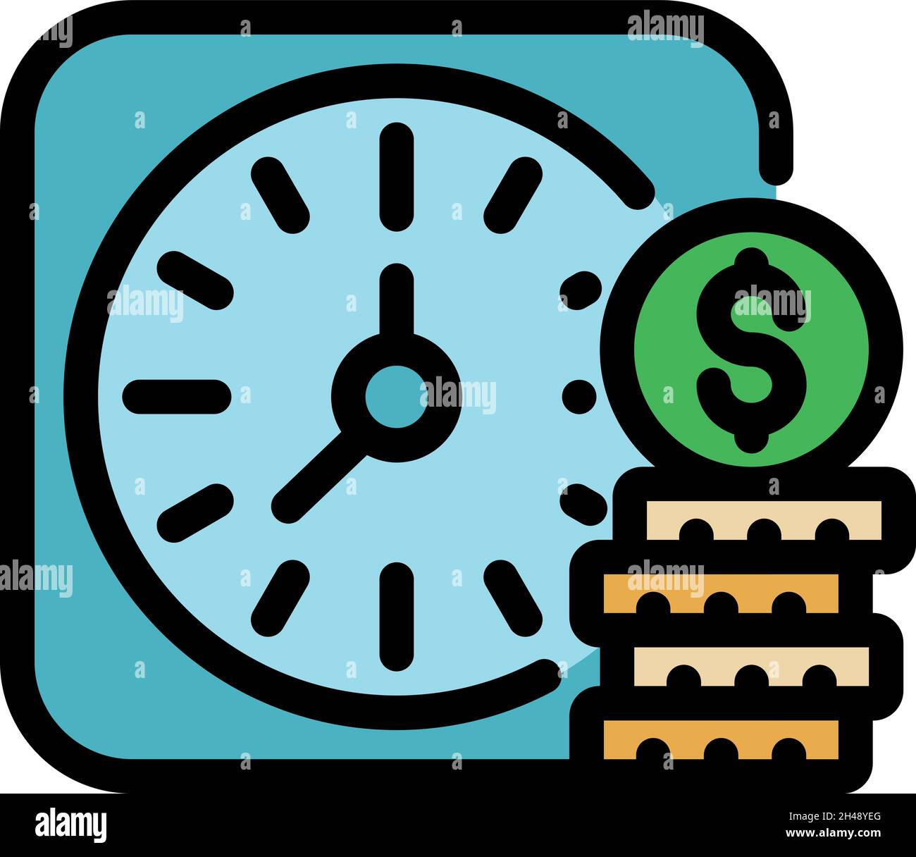 Retirement plan icon. Outline retirement plan vector icon color flat ...