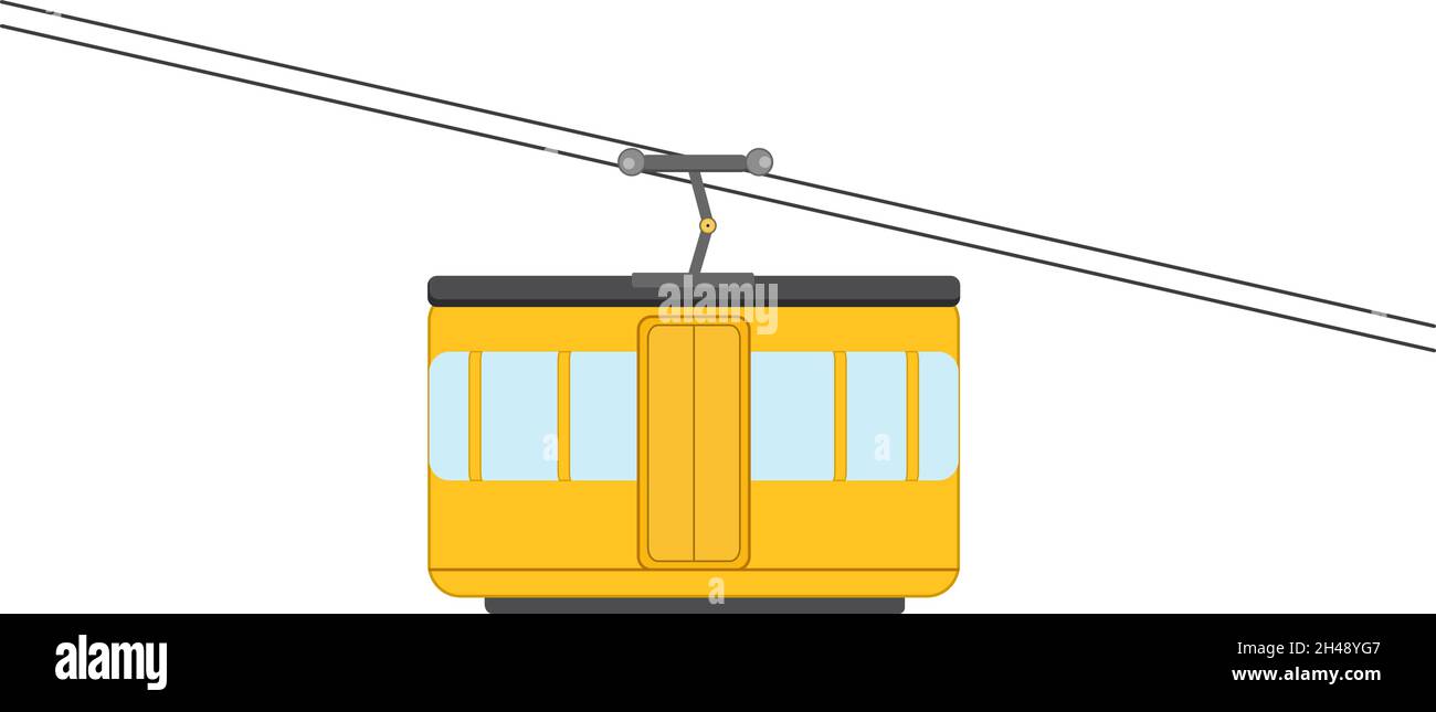 Ropeway, illustration, vector on a white background Stock Vector Image ...