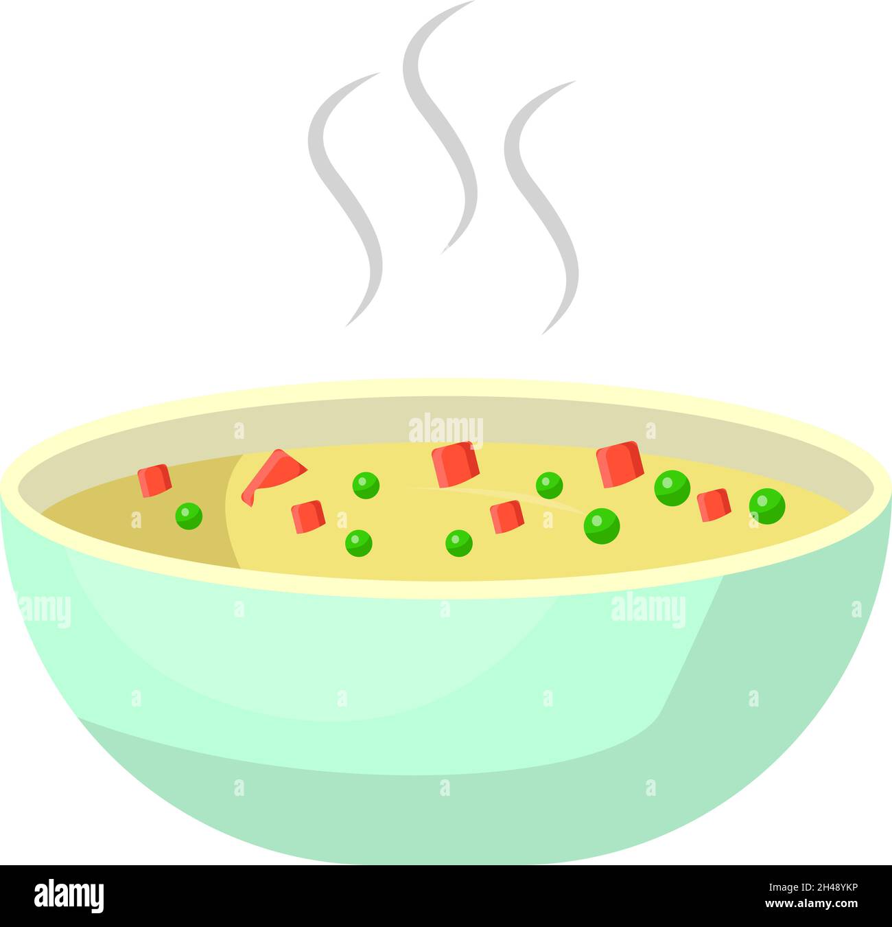 Hot soup, illustration, vector on a white background Stock Vector Image ...